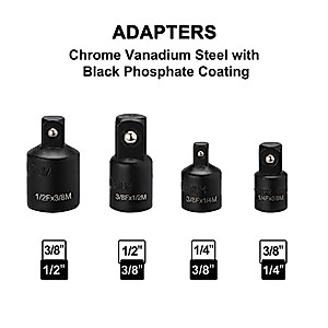 Mayouko 18-Piece Drive Tool Accessory Set, Socket Accessory Set, Includes Socket Adapters, Extensions, Universal Joints and Impact Coupler