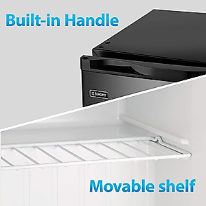 E EUHOMY 1.1 Cu.Ft Mini Freezer, Single Door Upright Freezer with Removable Shelf, Reversible Door, Compact Deep Freezer, for Home/Kitchen/Garage-Black 7 model Settings