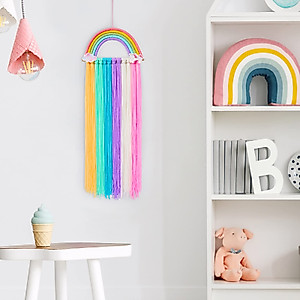 FIOBEE Rainbow Hair Bows Holder Organizer Unicorn Clips Storage Headband Holder Unicorn Wall Hanging Home Décor for Baby Girls Room