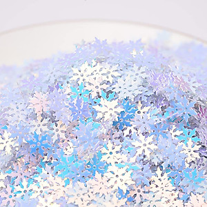 2000 Pieces Snowflakes Party Glitter PVC Confetti for Christmas Table Confetti Glitter for Winter Snowfield Wonderland Xmas Party Supplies DIY Craft Projects Party Decorations