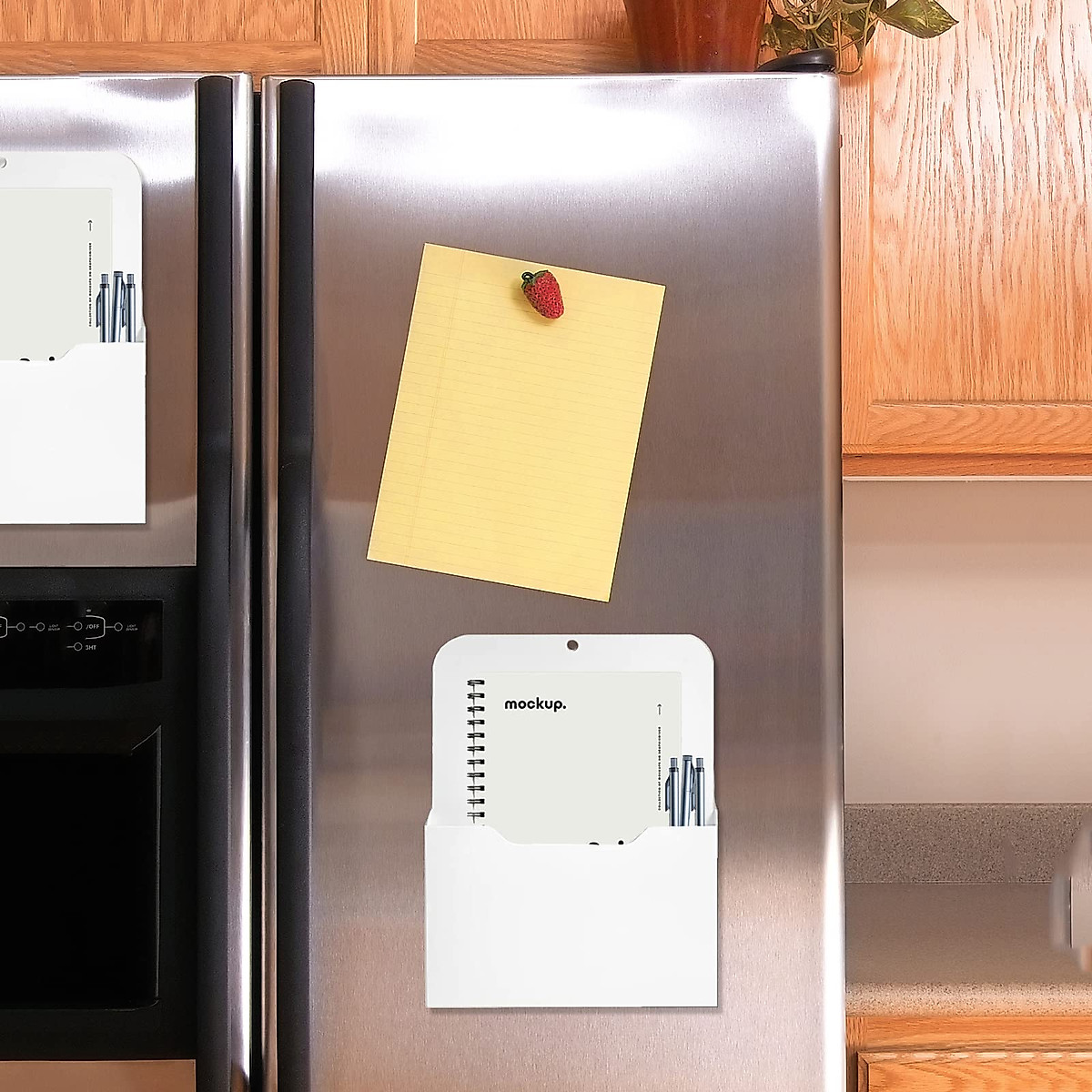 Merkaunis 6 Pack Magnetic File Holder,A4 Large Size Magnetic Paper Holder,Magnetic Magazine Mail Holder,Magnetic Pockets for Locker Whiteboard Classroom Office Home Hanging