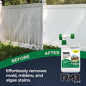 RMR Deck, Patio, & Fence Wash - Commercial-Grade Outdoor Stain Remover for Mold, Mildew, and Algae, 64 Ounce Bottle with Hose-End Adapter