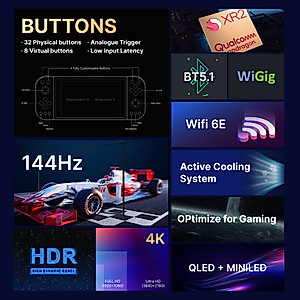 Pimax Portal Handheld Game Console - Compatible with Cross-platform games of Google play, Steam, Xbox, PS and Nintendo, Gaming Console with light weight design, 4K 120Hz, 8G+128G, White