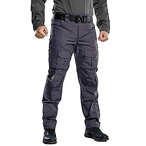 AKARMY Men's Hiking Pants for Men, Camo Travel Pants, Lightweight Mens Work Pants HYG3WF Gray 36