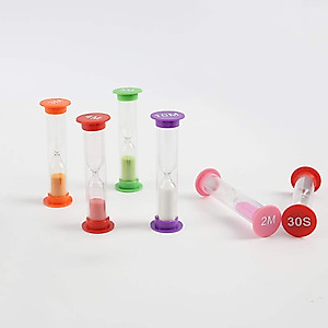 3 otters Sand Timers Set, 8PCS Sand Timers Colorful Hourslasses Sandglass Timer for Kids, Game, Sand Timers for Classroom, Cooking, Office