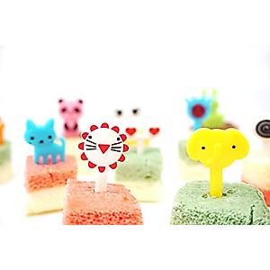 40PCS Animal Fruit Food Picks, Bento Box Picks, Mini Cartoon Animal Food Toothpicks, Lunch Bento Forks Picks for Kids