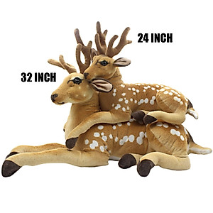 TAGLN Stuffed Animals Sika Spotted Deer Toys Plush (18 Inch)