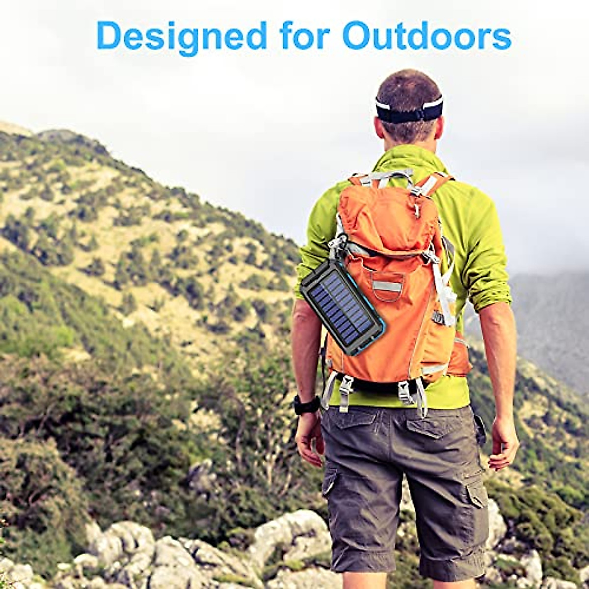 Solar Charger Power Bank, 38800mAh Portable Charger Fast Charger Dual USB Port Built-in Led Flashlight and Compass for All Cell Phone and Electronic Devices