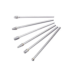 findmall 6Pcs Carbide Alloy Rotary Burr Set 6mm(1/4") Shank 10mm Head 150mm Length for DIY Woodworking Metal Carving Polishing Engraving Drilling