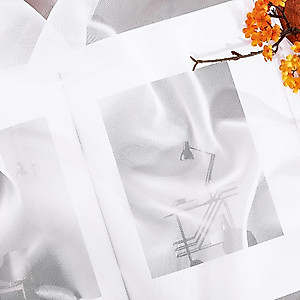 NICETOWN White Sheer Window Scarf 216 inch Extra Long, Soft Voile Textured Bed Canopy Scarf Curtains for Event Designs/Home Decor, 60 inches Wide, Set of 2