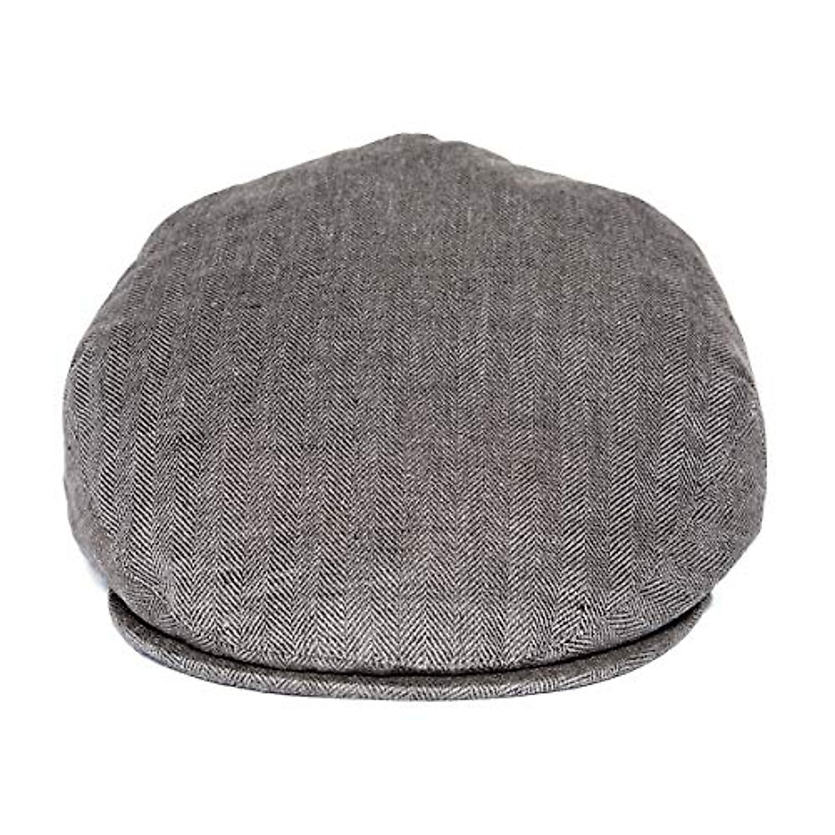 BOTVELA Men Linen Flat Ivy Breathable Summer Newsboy Hat (7 1/4-7 3/8, Herringbone Dark Grey)