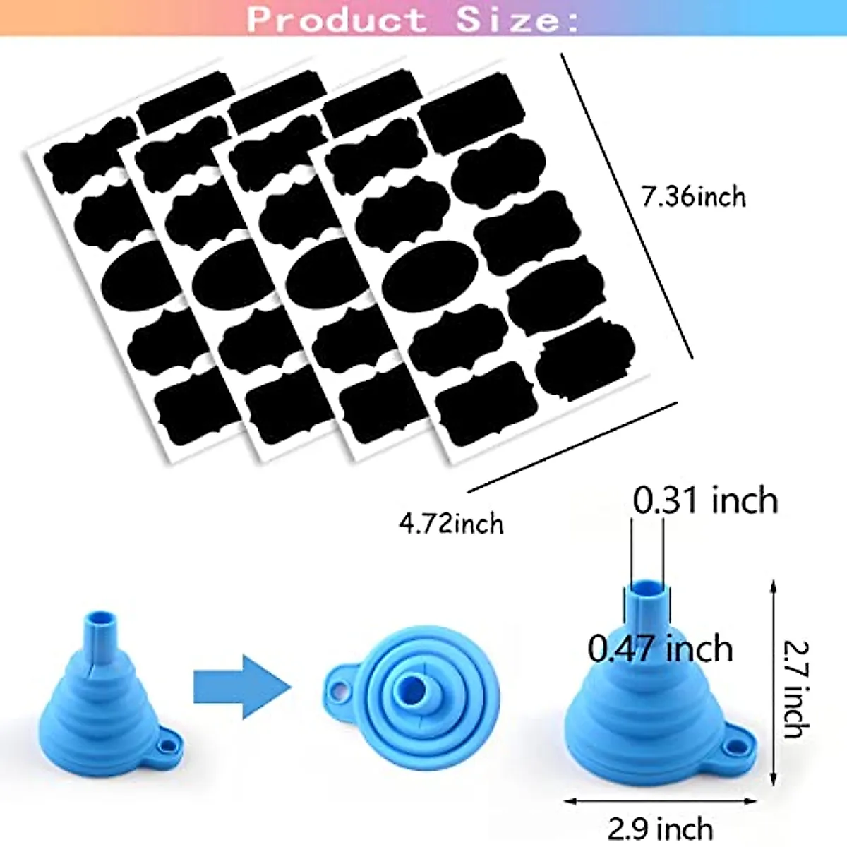 81 Pcs Reusable Mason Jar Bottle Bags,Washable Multi-Size Mason Jars Ziplock Food Storage,Fresh Leak-Proof Snack ziplock Bag with Black Label Sticker,Silicone Funnel for Kitchen,Camping,Travel,Office