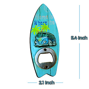 Beer Bottle Cap Opener , Set of 2 Surfboard Decorative Bottle Shape Beer Openers Beer Gift for Surfer Men Women