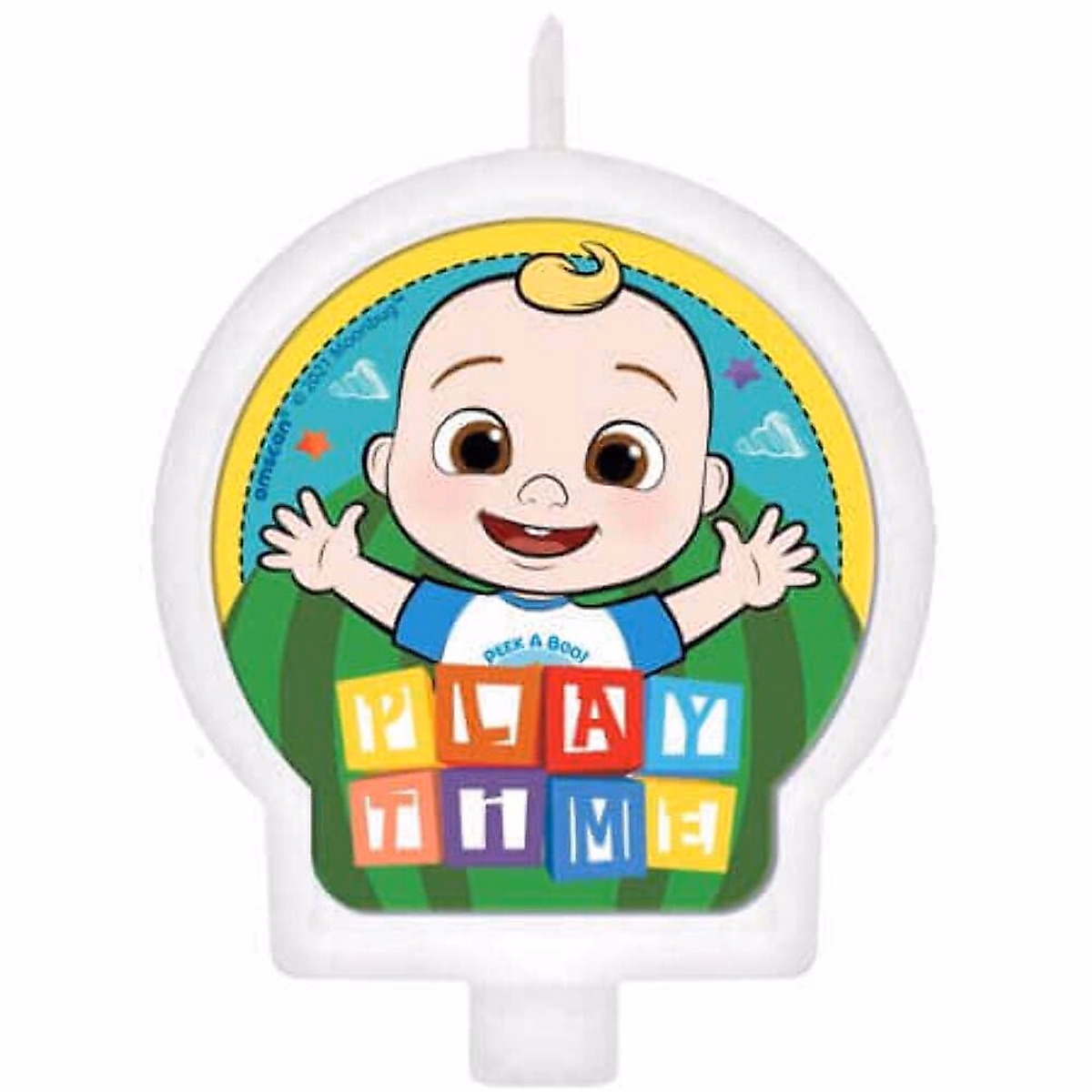 amscan Cocomelon Birthday Party Candle - 2.4" x 2.6" | White | 1 Pc.