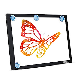 Magnetic A4 LED Artcraft Tracing Light Pad 4 Light Box Ultra-Thin Physical Buttons Control with Memory Function USB Powered Pad Animation,Sketching,Designing,Stencilling X-ray Viewing W/USB Adapter