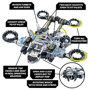 Snap Ships — Trident ST-33 Gunship — Building Construction Toy for Custom Building and Battle Play — for Ages 8+