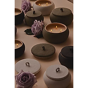 Paddywax Scented Candles Cali Collection Soy Wax 3-Wick Candle in Ceramic Container with Lid, 10-Ounce, Vetiver Cardamom