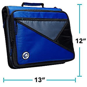 Case-it The Universal Zipper Binder - 2 Inch O-Rings - Padded Pocket that holds up to 13 Inch Laptop/Tablet - Multiple Pockets - 400 Page Capacity - Comes with Shoulder Strap - Red LT-007
