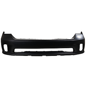 Evan Fischer Front Bumper Cover Compatible With 2013-2018 Ram 1500, Fits 2019-2023 1500 Classic, Primed For Models With One Piece Bumper Type, Ram Logo on Grille, With Fog Light Holes