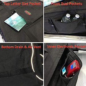 Seamax Sunlitec Front Accessory Storage Bow Bag for Inflatable Boat, with Reflective Line - Size C for 15-20ft Boat