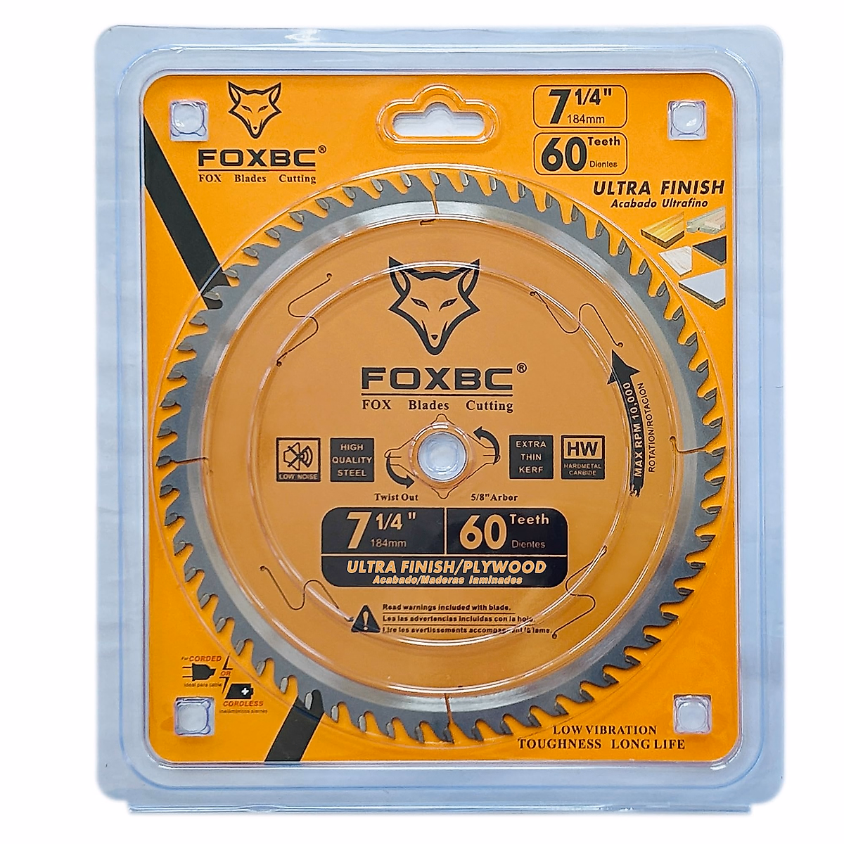 FOXBC 7-1/4" Circular Saw Blade 60-Tooth Replacement for Freud Diablo D0760A D0760X, DeWalt DWA171460 Ultra Fine Finish Circular Saw Blade