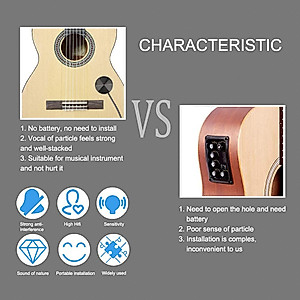 Randon Acoustic Guitar Pickup Piezo Contact Pickup for Guitar Ukulele Violin, Mandolin, Banjo, Kalimba, Harp