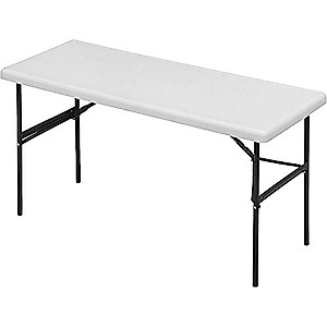 Iceberg IndestrucTable Classic Folding Table, Indoor or Outdoor, 300 lbs Capacity, Platinum Granite, 24" W x 60" L