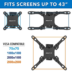 MOUNT-IT! RV TV Mount with Dual Wall Plates | No-Rust Quick Release Aluminum Mounting Bracket for Indoor Or Outdoor Use | Low-Profile Full Motion Arm, 33lbs Capacity | Up to VESA 200x200mm