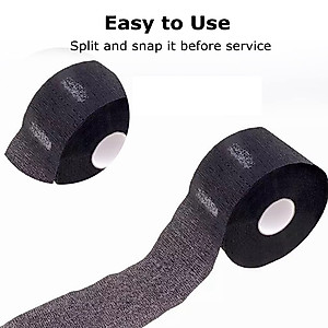 Barber Neck Strips - 5 Rolls 500 Pieces Black, Disposable & Flexible Paper for Hair Cutting, Salon Supplies, Water Resistant and Self-Adhering