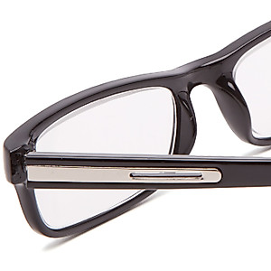 Foster Grant Mens Brandon Glasses Reading, Shiny Black/Transparent, 50 Mm US