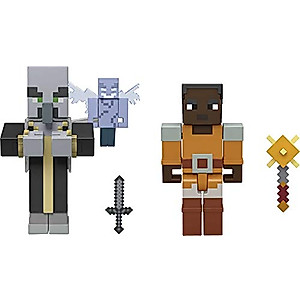Minecraft Dungeons 3.25" Figures 2-Pk Battle Figures, Great for Playing, Trading, and Collecting, Action and Battle Toy for Boys and Girls Age 6 and Older
