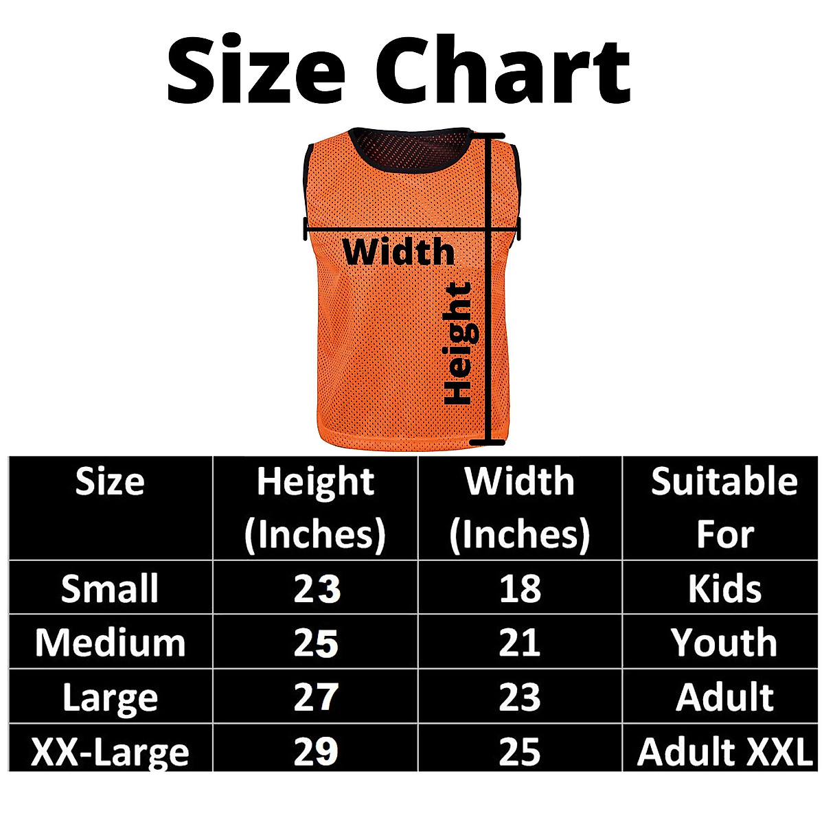 Athllete Reversible Basketball Jersey (Set of 6 + Free Carry Bag) Basketball Jerseys, Youth Basketball Jersey (Flame Orange/Black 6 Jerseys, Small)