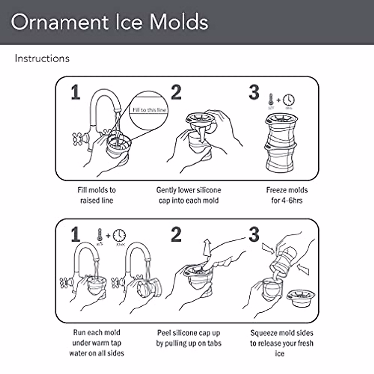 Tovolo Tree & Snow Flake Ornament Ice Molds, Mixed Set of 2, for Making Leak-Free, Slow-Melting Drink Ice for Whiskey, Spirits, Liquor, Cocktails, Soda & More