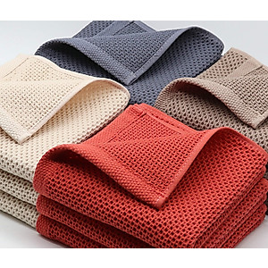 Mia'sDream Natural Cotton Dish Cloths Dish Rags, Waffle Weave Kitchen Dish Towels, Soft Dish Cloths for Washing Dishes, Absorbent Kitchen Hand Towel Washcloths, 12inchx12inch 6 Pack (Beige)