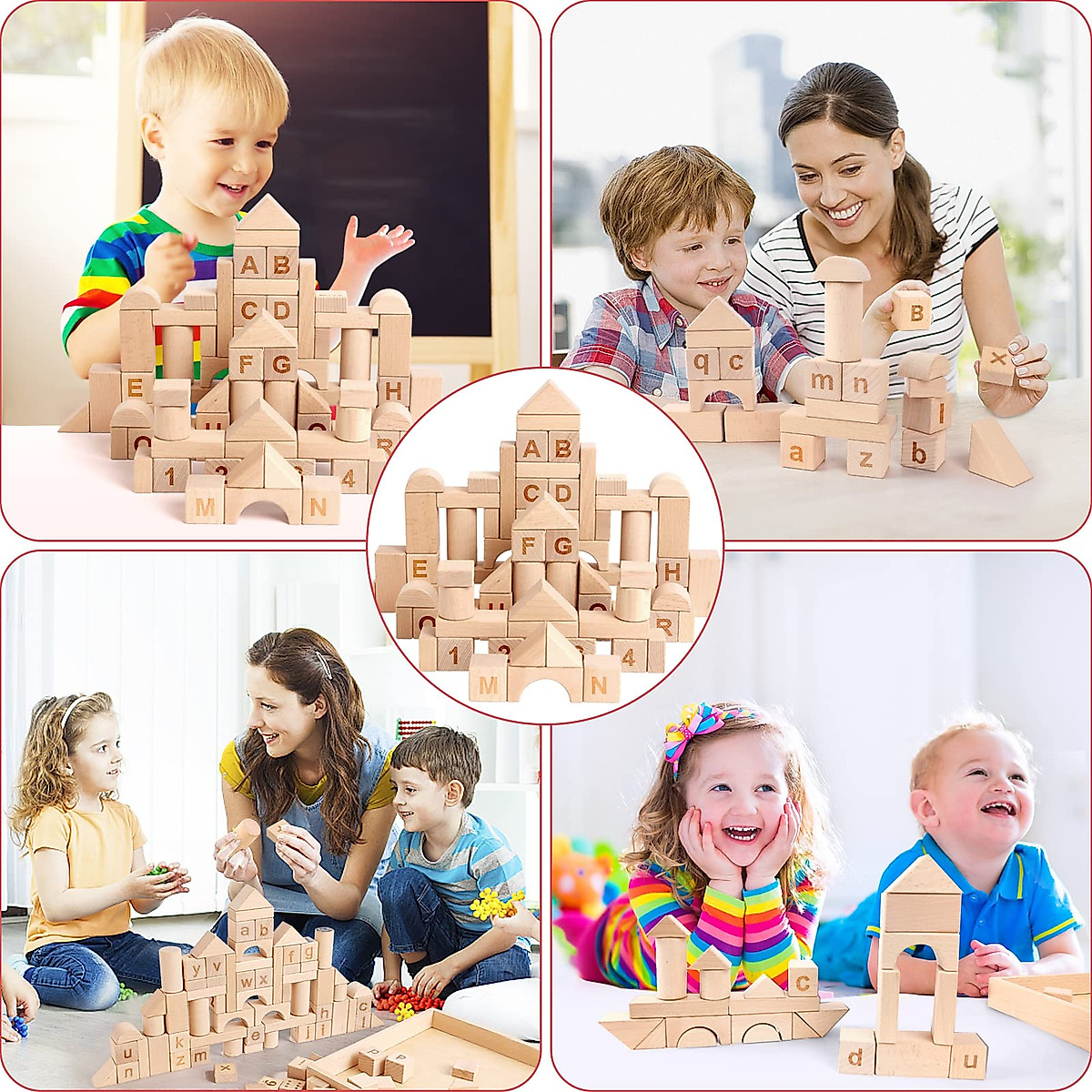 Arthopt Wooden Stacking Rocks (82PCS)