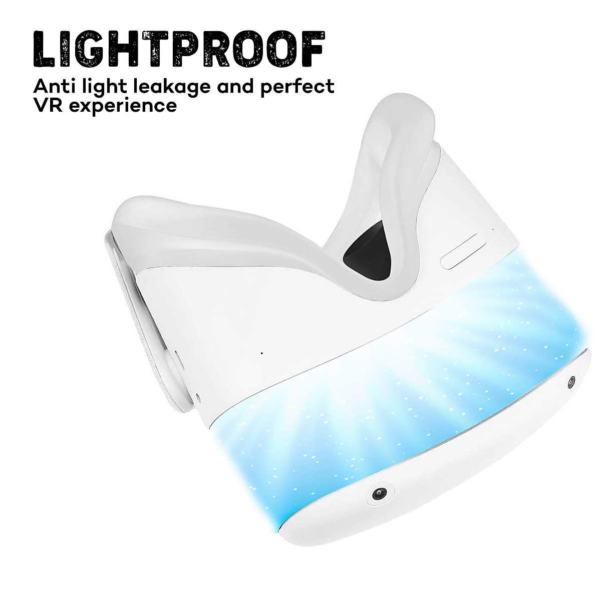 VR Silicone Cover for Oculus Quest 2 - Washable Sweat-Proof Anti-Leakage Light Blocking (Grey)