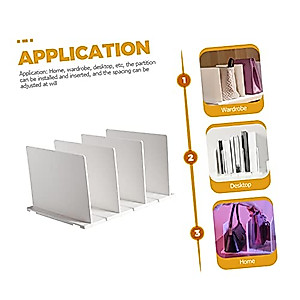 Hohopeti Partition Plate Cabinet Shelves Closet Shelves Separators Table Wardrobe Organizing Dividers Clear Wardrobe Dividers Book Shelf Dividers Clear Shelf Plastic White