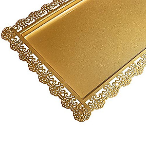 Set of 2 Rectangle Cupcake Stand Iron Cake Holder Dessert Candy Display for Wedding Birthday Party Baby Shower Bar Gold