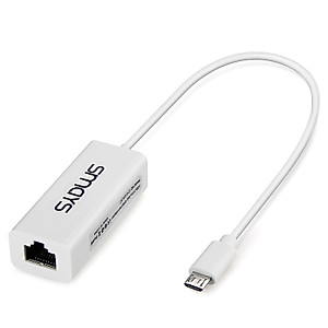 Micro USB to RJ45 Ethernet Adapter Dongle, Wired LAN Connection