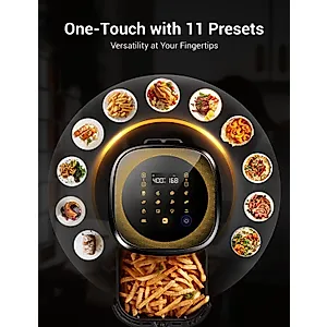 Ultenic K10 5.3QT Air Fryer Oven Combo, One-Touch Screen with 11 Presets, Complete APP Control Including Customizable Smart Cooking Programs and Over 100 Recipes, Nonstick and Dishwasher-Safe Basket