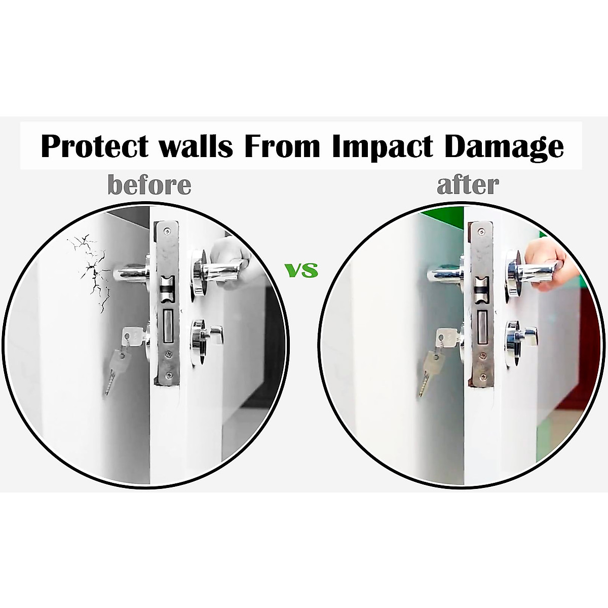 LemonHo No Drill/Screw in Wall Mounted Door Stoppers Door Stops for Bottom of Door 3M Adhesive Stainless Steel Doorstop with Rubber Bumper Tip Wall Protector, Pack of 4, 3 Inch, Silver