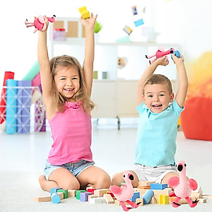 8 Pieces 6 Inch Valentine's Day Plush Flamingo Party Favors Small Flamingo Stuffed Animal Toy Ornaments Keychain for Easter Birthday Party Supplies