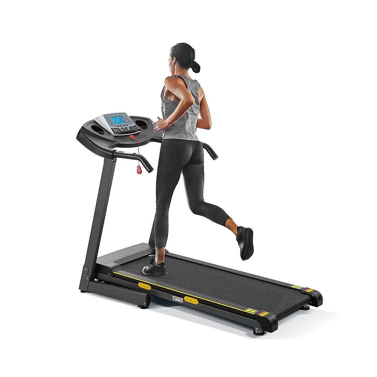 Treadmill with 12% Auto Incline Folding Home Treadmill Supports Max 8.5 MPH Speed Running Machine with 15 Preset Programs Handrail Control Tracking Pulse for Home Use MAX.Capacity 220lbs