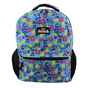 Lilo and Stitch Girl's Boy's Adult's 16 Inch School Backpack Bag (One Size, Blue)
