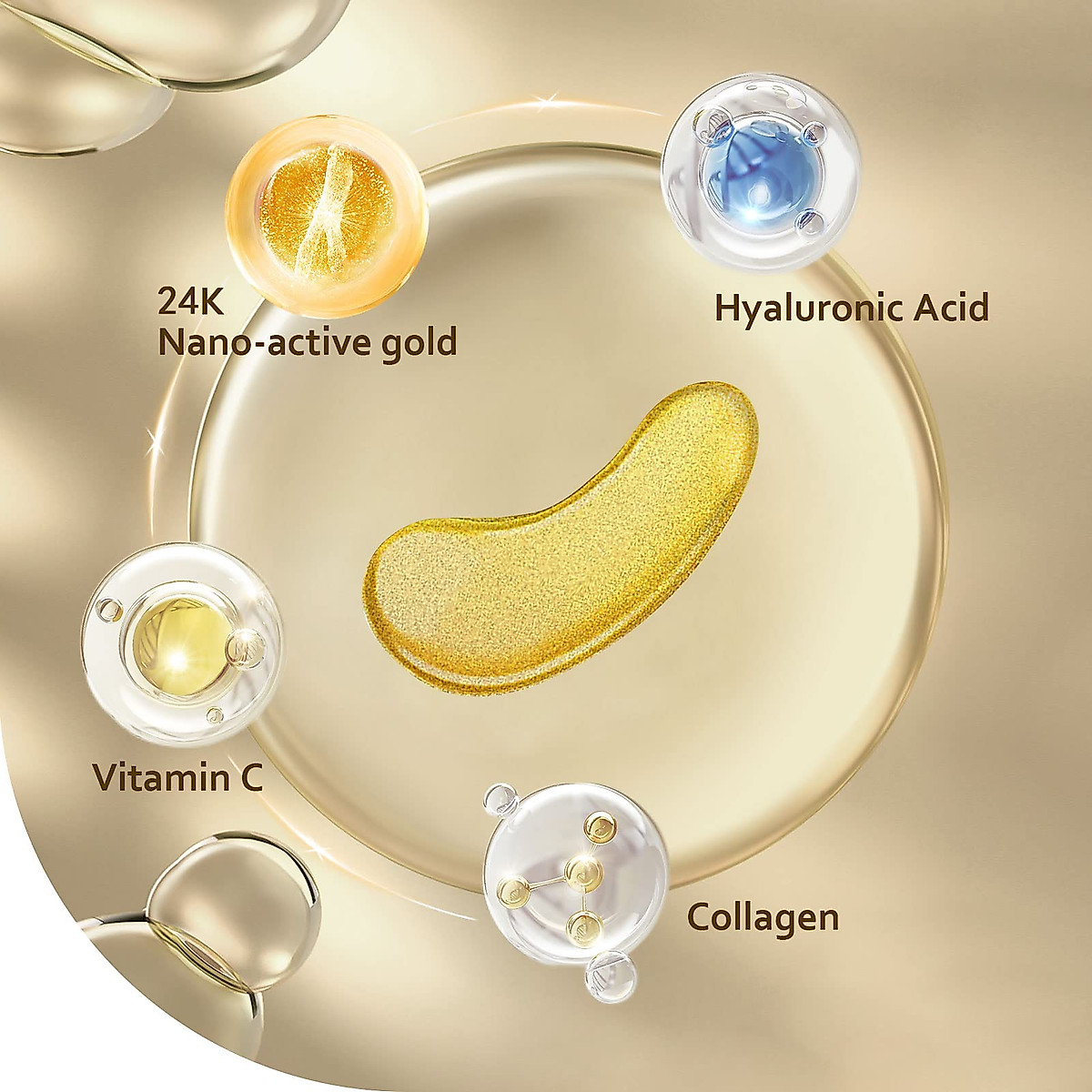 Taimand Under Eye Patches (30 Pairs), 24K Gold Under Eye Mask for Puffy Eyes, Dark Circles,Bags and Wrinkles with Collagen,Relieves Pressure and Reduces Wrinkles,Revitalises and Refreshes Your Skin