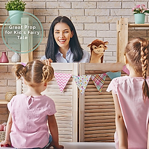 Hand Puppets for Kids, Set of 4 Plush Safari Animals Hand Puppet Toys for Boys and Girls, A Giraffe, Elephant, Tiger, Monkey, Perfect for Storytelling, Teaching, Preschool, Role-Play