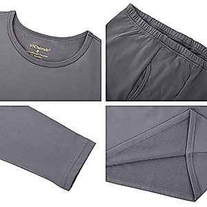 ViCherub Boys Thermal Underwear Set Long Johns for Kids thermals Top & Bottom Knit Base Layer Fleece Lined Winter Warm 2 Sets for Boy