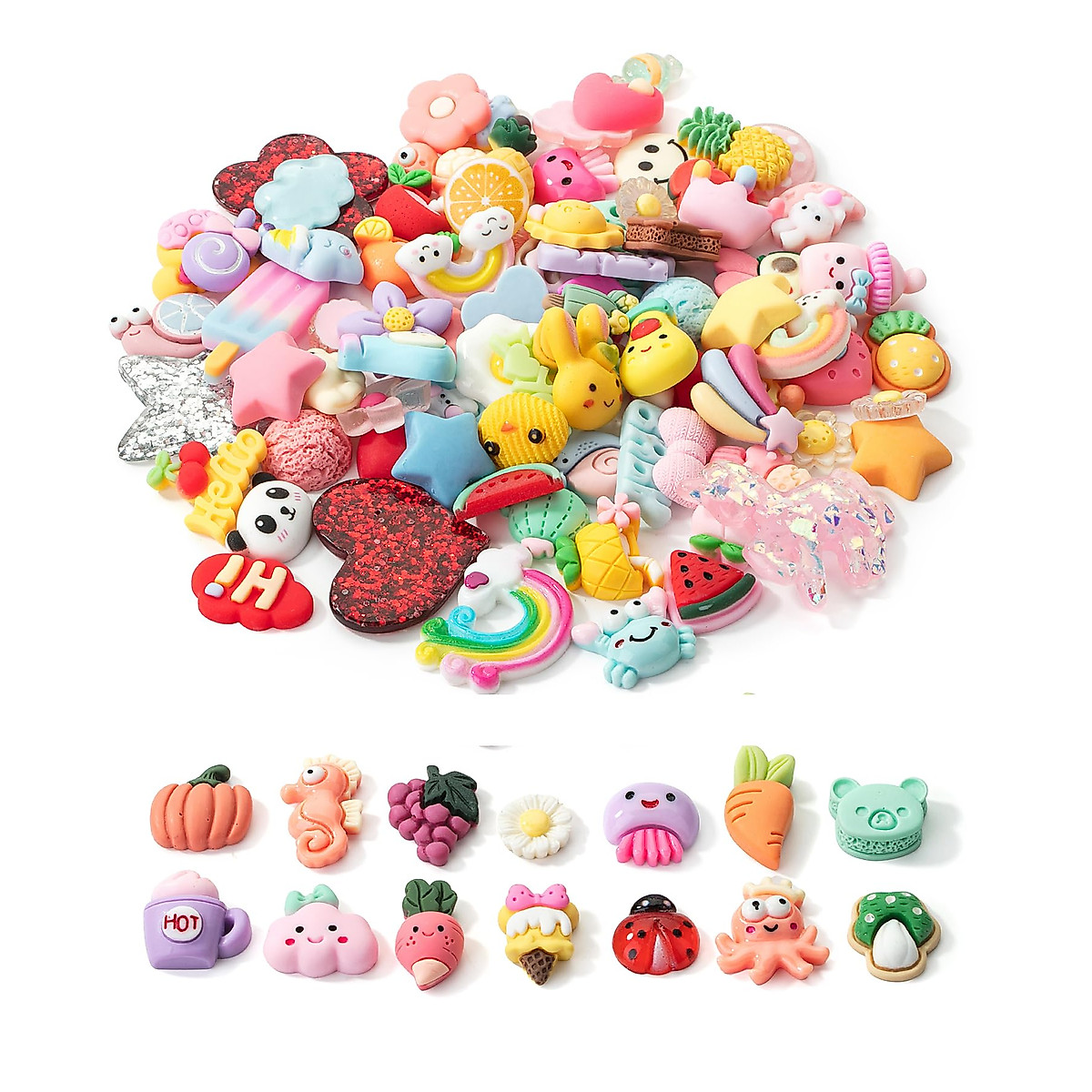 Mr. Pen- Slime Charms, 100pcs, Resin Charms, Charms for Slime, Cute Charms, Flatback Resin Charms, Fake Candy Charms, Flatback Charms, Resin Flatback Charms, Flat Back Resin Charms, Easter Egg Fillers