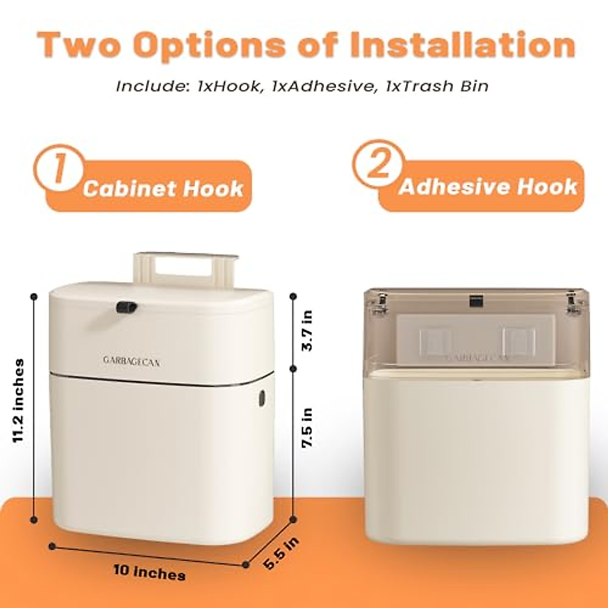 Eargardin 2.5 Gallon Compost Bin Kitchen Garbage Can Countertop Indoor Small Hanging Trash Can with Lid Composting Bin Off White