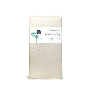 Naturepedic Organic Crib Mattress, 2-Stage Natural Mattress with Breathable Crib Mattress Pad, Waterproof, Non-Toxic, Standard Crib Size